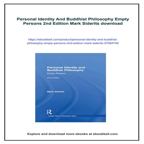 Personal Identity And Buddhist Philosophy Empty Persons 2nd Edition ...