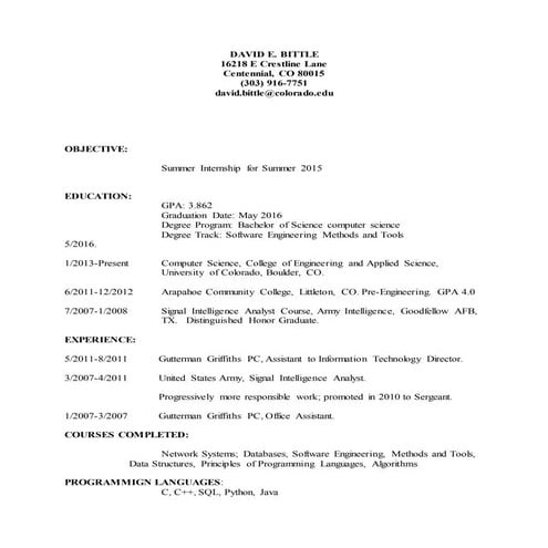 DavidResume | DOCX | Computing | Technology & Computing