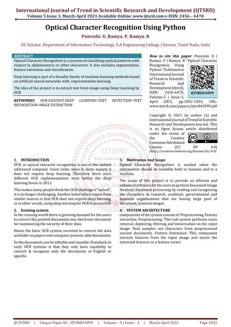 Optical Character Recognition Using Python Pdf