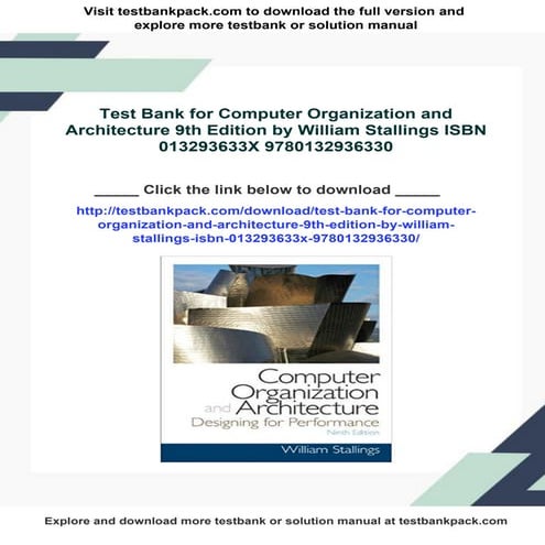 Test Bank for Computer Organization and Architecture 9th Edition by ...