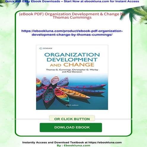 (eBook PDF) Organization Development & Change by Thomas Cummings | PDF