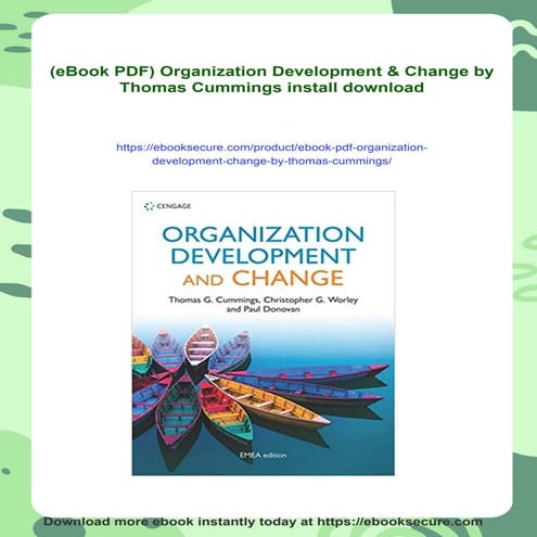 (eBook PDF) Organization Development & Change by Thomas Cummings | PDF