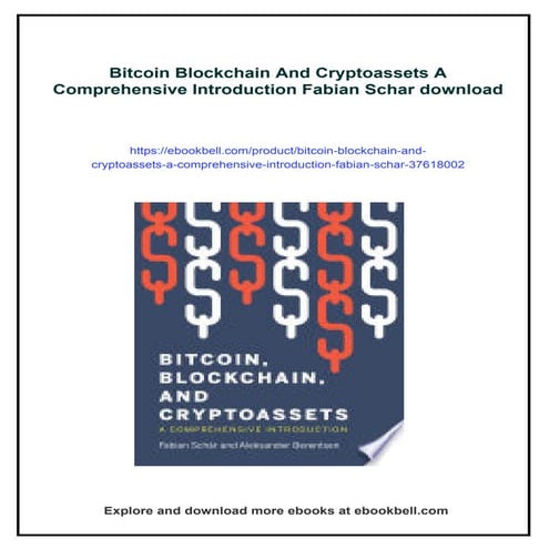 Bitcoin Blockchain And Cryptoassets A Comprehensive Introduction Fabian Schar | PDF