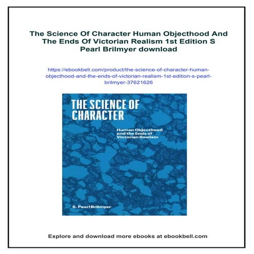 The Science Of Character Human Objecthood And The Ends Of Victorian ...