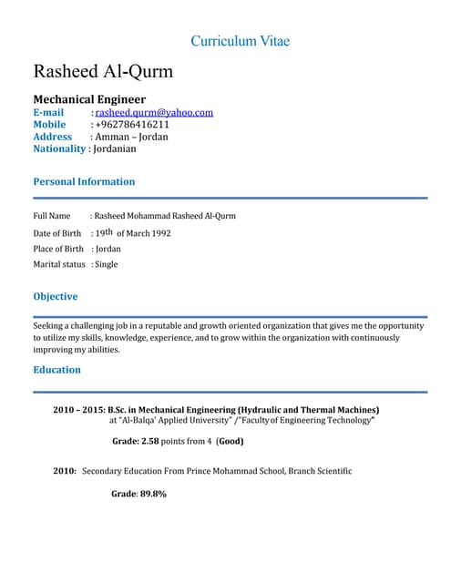 Murtada Essa CV-2015 | PDF