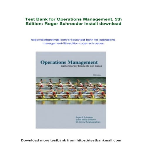 Test Bank for Operations Management, 5th Edition: Roger Schroeder | PDF