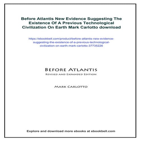 Before Atlantis New Evidence Suggesting The Existence Of A Previous ...