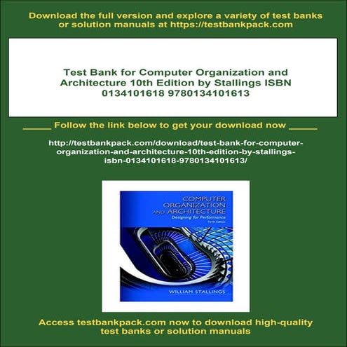 Test Bank for Computer Organization and Architecture 10th Edition by ...