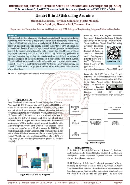 Smart Blind Stick Using Arduino Pdf Computer Peripherals Computing
