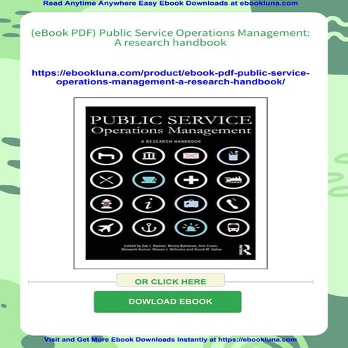 (eBook PDF) Public Service Operations Management: A research handbook | PDF