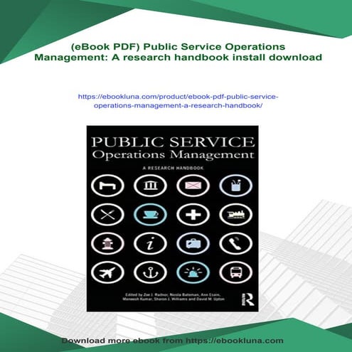 (eBook PDF) Public Service Operations Management: A research handbook | PDF