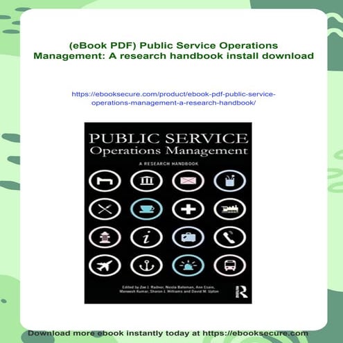 (eBook PDF) Public Service Operations Management: A research handbook | PDF