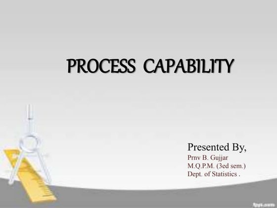 Six Sigma : Process Capability | PPTX