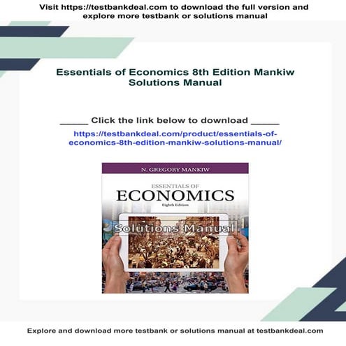 Essentials of Economics 8th Edition Mankiw Solutions Manual | PDF