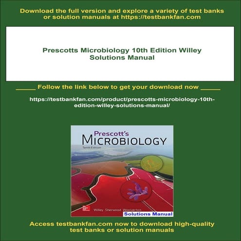 Prescotts Microbiology 10th Edition Willey Solutions Manual | PDF