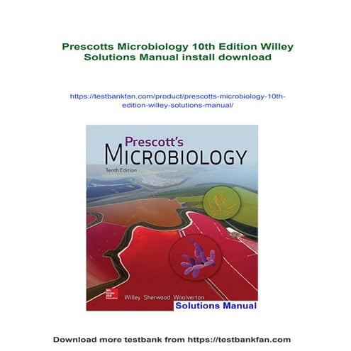 Prescotts Microbiology 10th Edition Willey Solutions Manual | PDF
