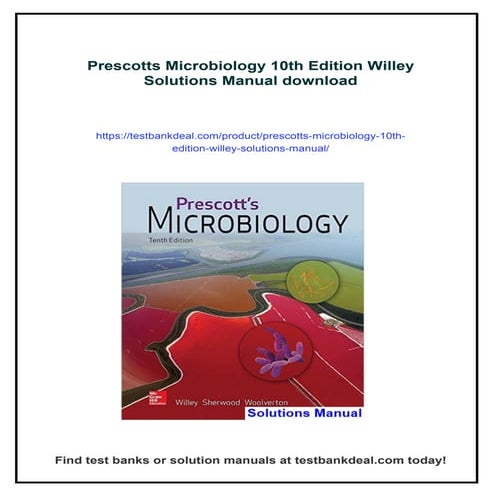 Prescotts Microbiology 10th Edition Willey Solutions Manual | PDF