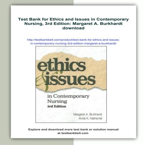 Test Bank for Ethics and Issues in Contemporary Nursing, 3rd Edition ...