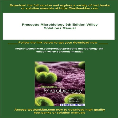 Prescotts Microbiology 9th Edition Willey Solutions Manual | PDF