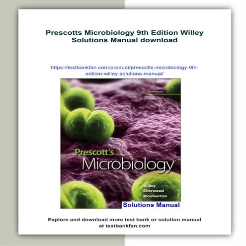 Prescotts Microbiology 9th Edition Willey Solutions Manual | PDF