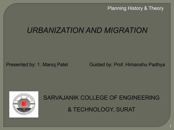 Urbanization and Urbanism | PPT