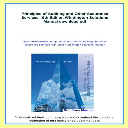 Principles of Auditing and Other Assurance Services 19th Edition ...