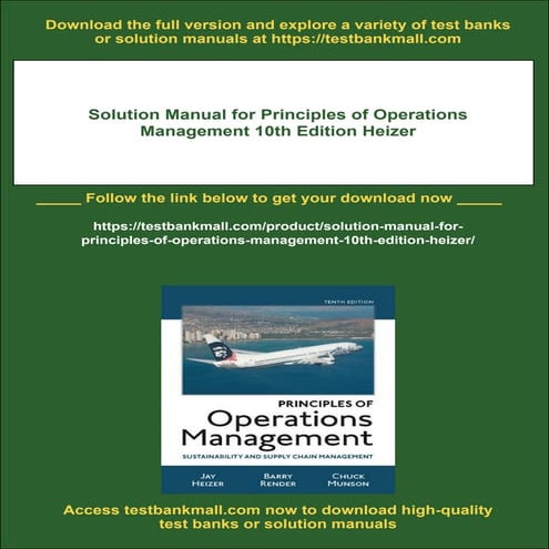 Solution Manual for Principles of Operations Management 10th Edition ...