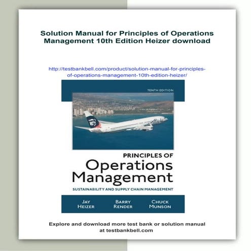 Solution Manual for Principles of Operations Management 10th Edition ...