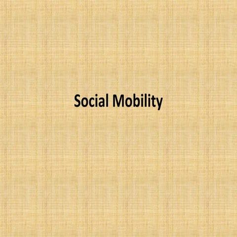 social mobility | PPT