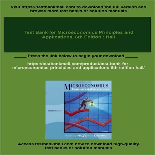 Test Bank for Microeconomics Principles and Applications, 6th Edition ...
