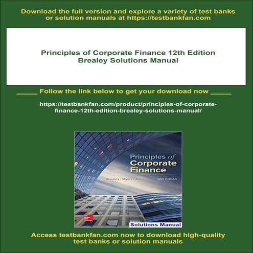 Principles of Corporate Finance 12th Edition Brealey Solutions Manual | PDF
