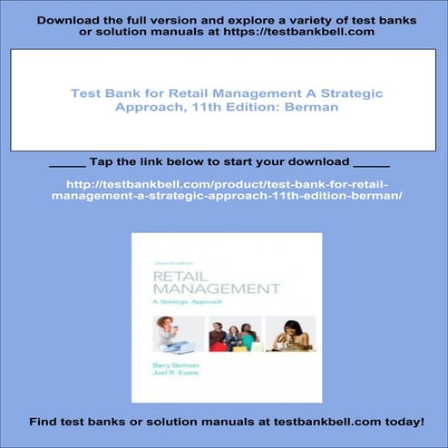 Test Bank for Retail Management A Strategic Approach, 11th Edition ...