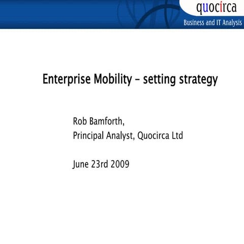 Enterprise Mobility Setting Strategy | PPT