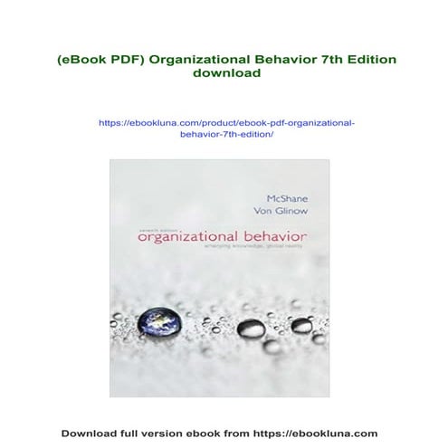 (eBook PDF) Organizational Behavior 7th Edition | PDF