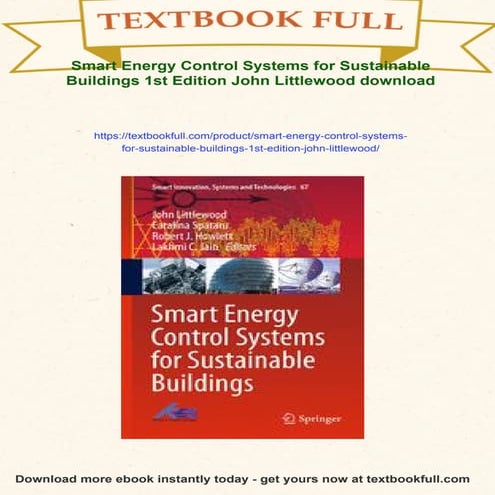 Smart Energy Control Systems for Sustainable Buildings 1st Edition John ...