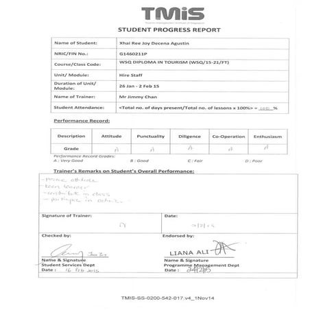 Student Progress Reports- TMIS | PDF