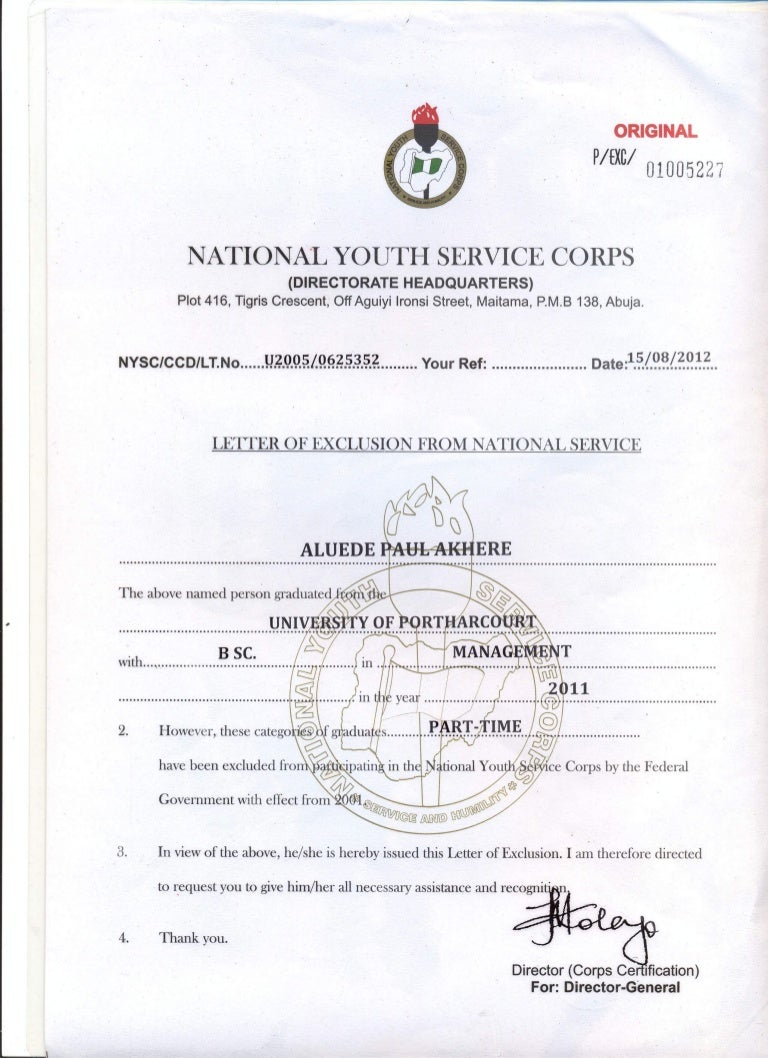 NYSC Letter nysc-letter