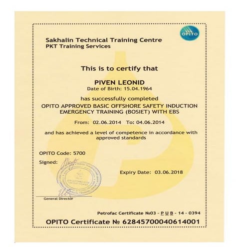 BOSIET with EBS | PDF