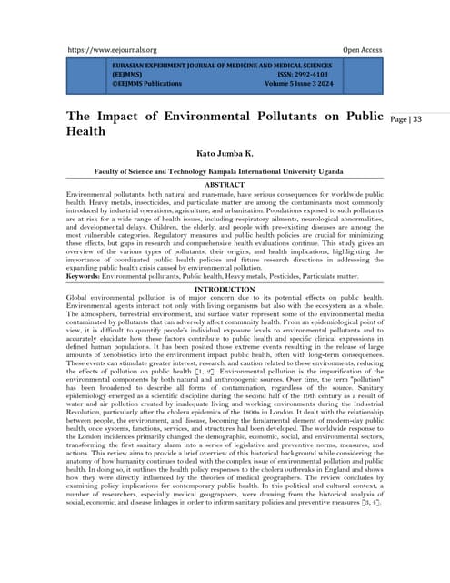 Title: The Interconnected Crisis: Environmental Pollution and Its ...
