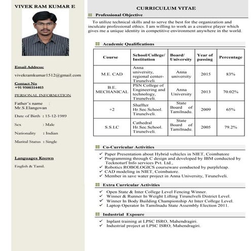 cv vivek | PDF