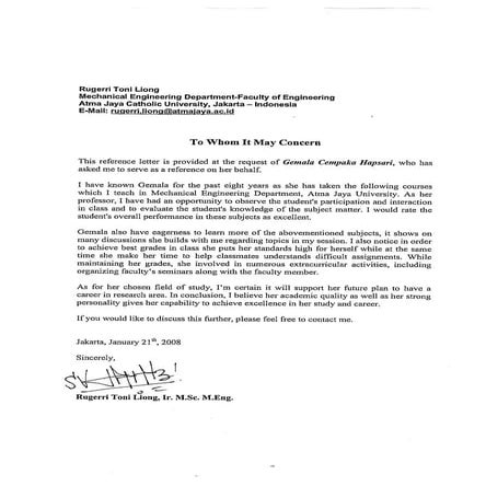 Reference Letter - UAJ | PDF