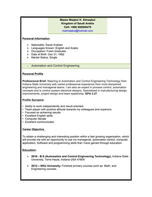 Ziad m.AL-khathlan CV | PDF