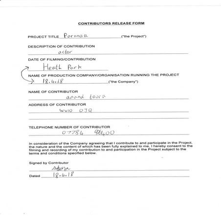 Contributors Release Form 2 | PDF