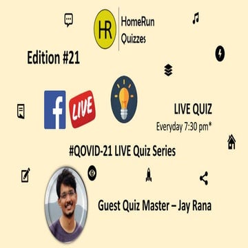 General Quiz #21 Jay Rana #QOVID-21 Quiz Series | PPTX | Desserts and ...
