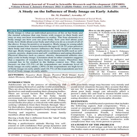A Study on the Influence of Body Image on Early Adults | PDF