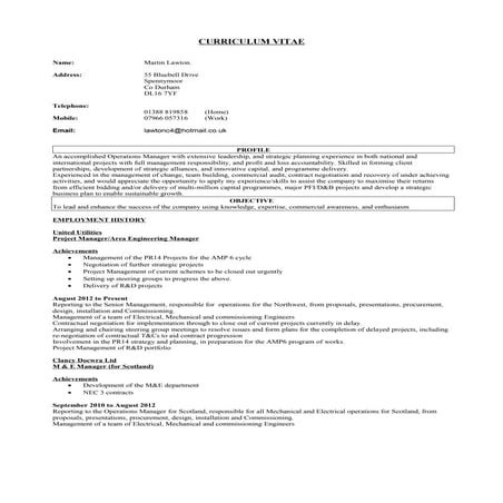 Martin Lawton CV June 2014 | DOC