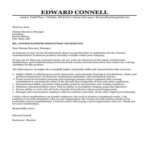 Edward Connell Letter | DOC
