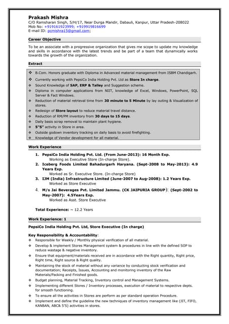 Store-Incharge-Resume | DOCX