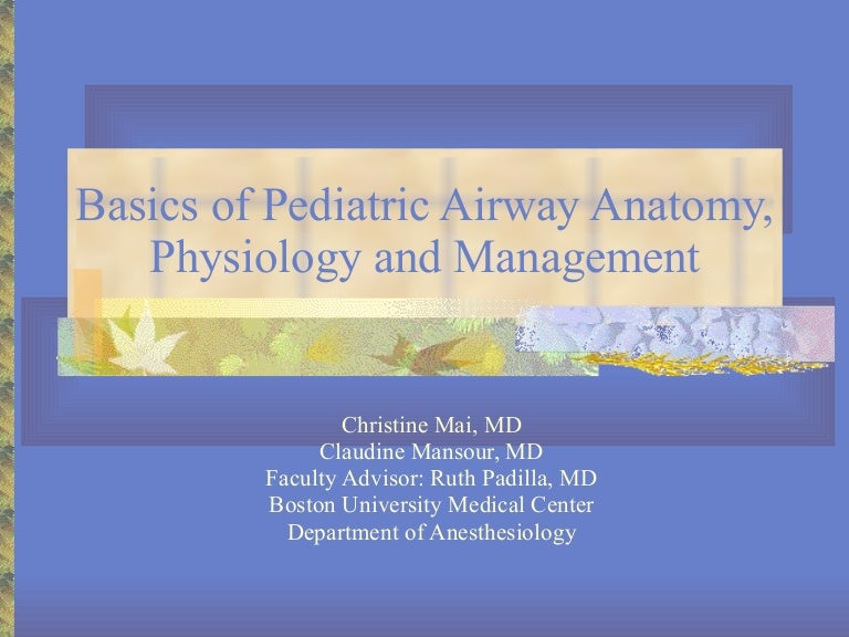 Pediatric Airway Anatomy Differences