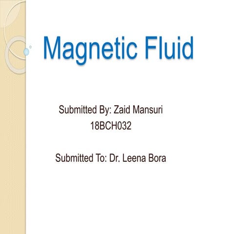Magnetic fluid | PPTX